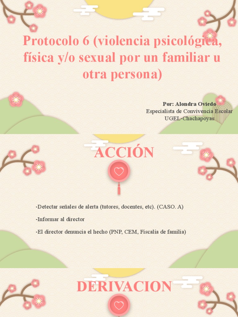Protocolo 6 (Violencia Psicológica, Física Y/o Sexual Por Un Familiar U Otra Persona) | PDF