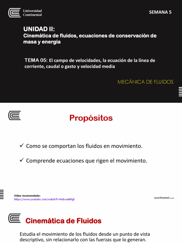 Tema 05 Cinemática de Fluidos | PDF | Corriente eléctrica | Descarga (hidrología)