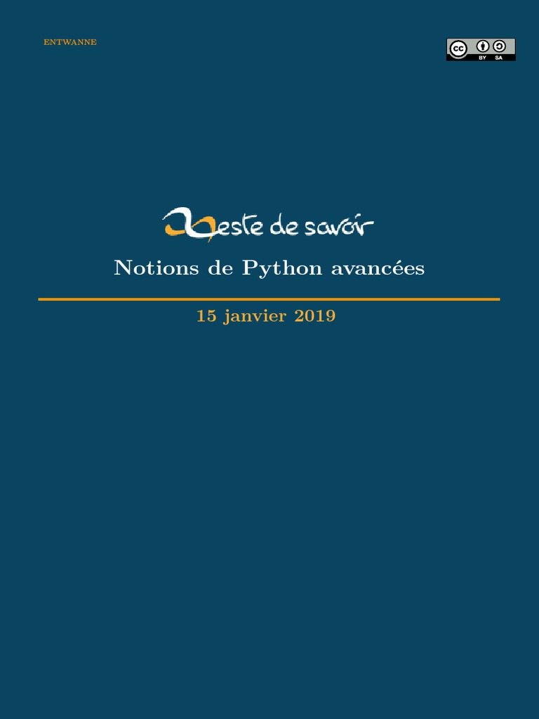 Notions avancées de Python en détail | PDF | Python (Langage de ...