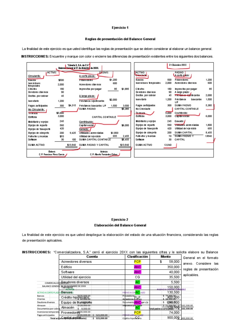 Ejercicio Balances General Myrna | PDF | Contabilidad | Servicios financieros