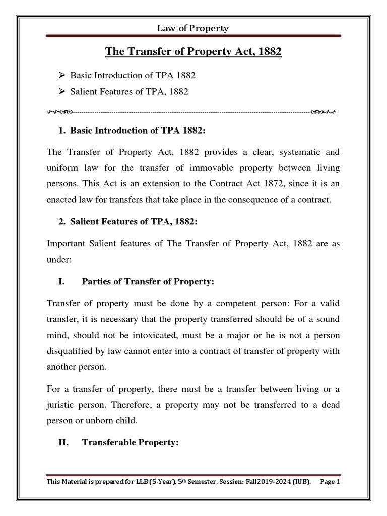 2. The Transfer of Property Act 1882 - Copy | PDF | Mortgage Law | Property