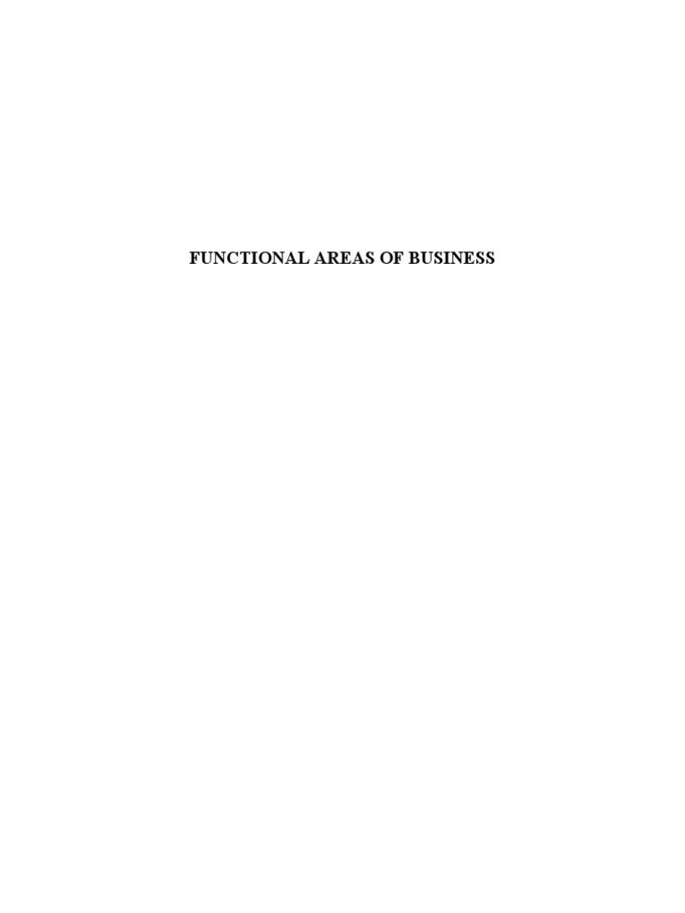 Key Functional Areas of Business | PDF | Sales | Marketing