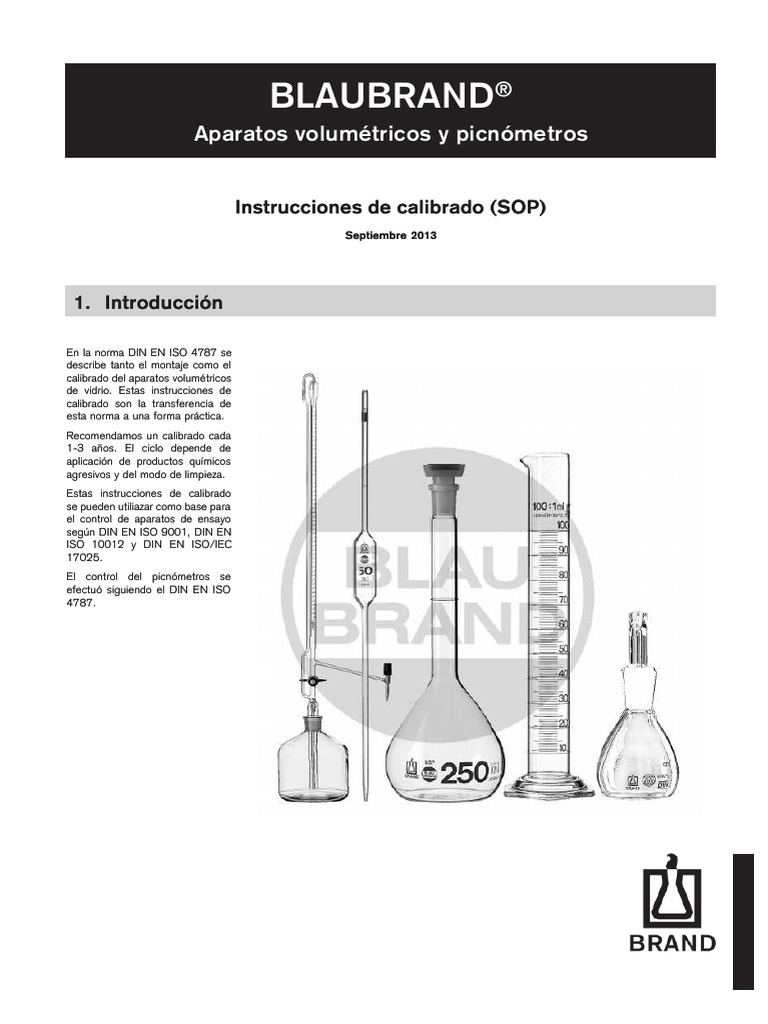 Iso-4787 Calibración Aparatos Volumétricos Vidrio | PDF | Calibración ...