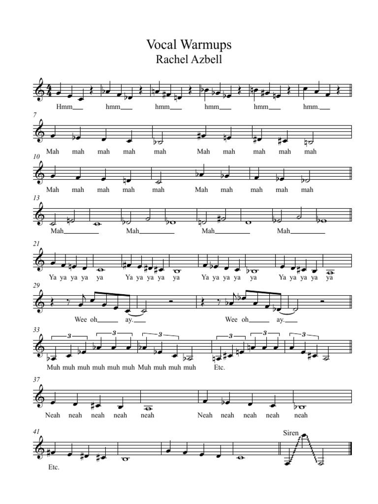 Vocal Warmups | PDF