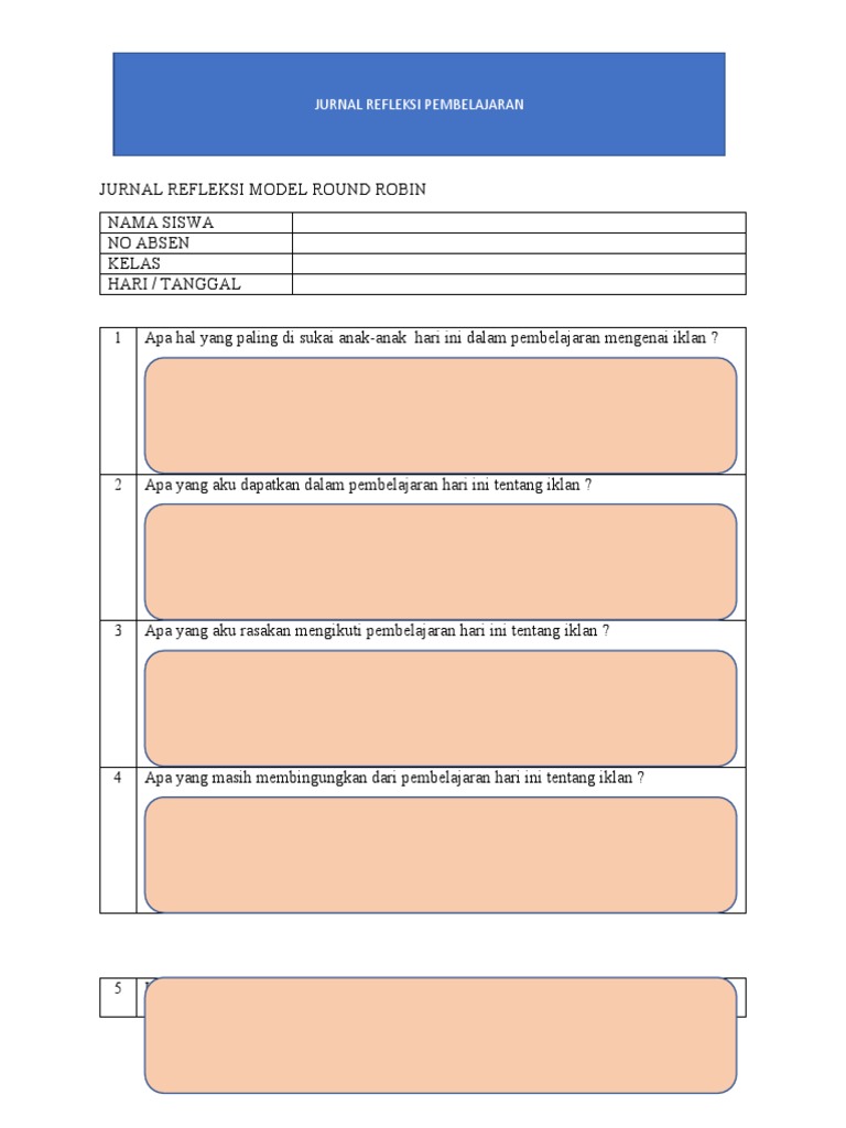 Contoh Jurnal Refleksi | PDF
