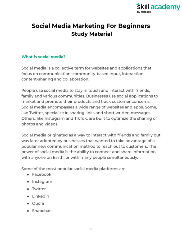 Complete Notes - SMM | PDF | Popular Culture & Media Studies | Social Media