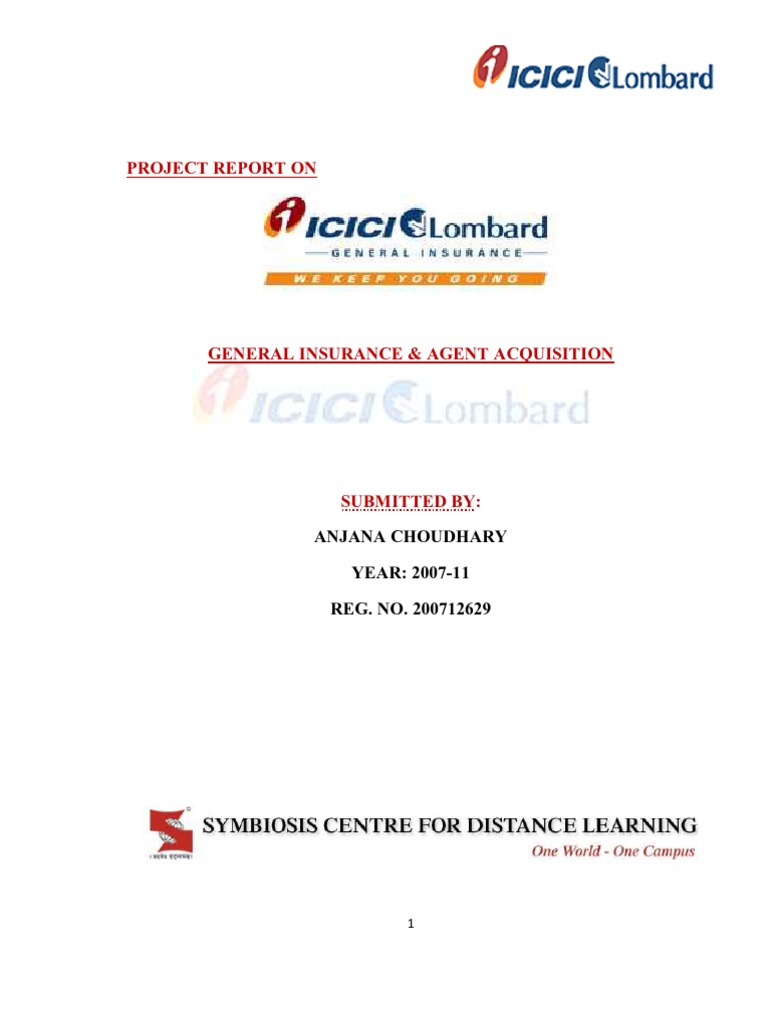 Project Report On Field Study in Insurance Sector | PDF | Vehicle ...