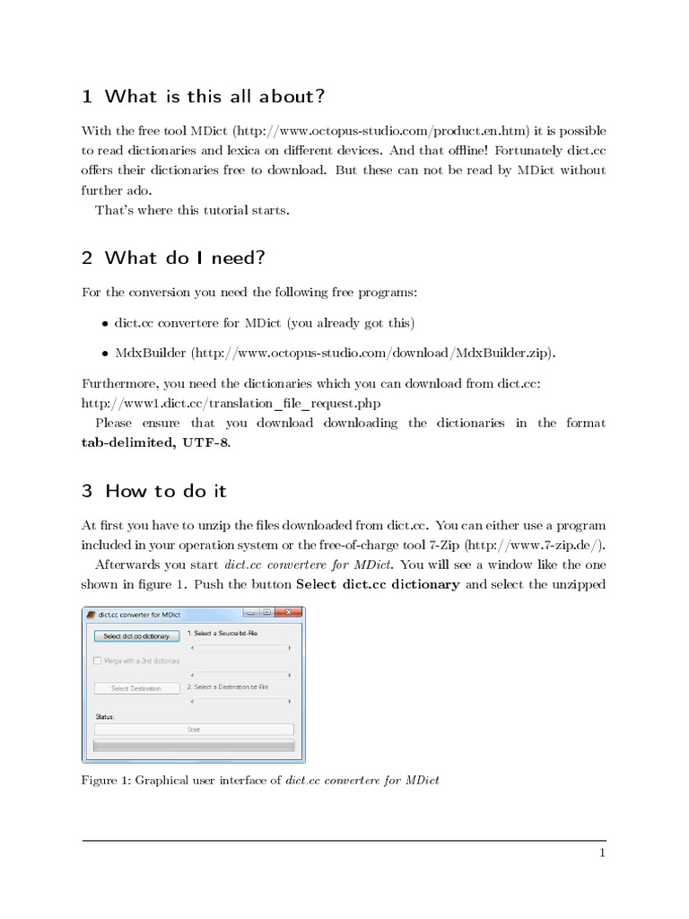 1 What Is This All About?: Figure 1: Graphical User Interface of Dict ...