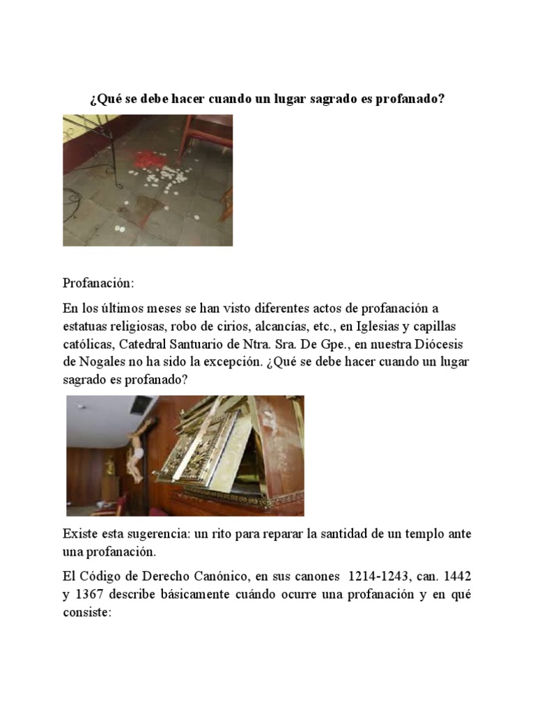 Qué Se Debe Hacer Cuando Un Lugar Sagrado Es Profanado | PDF | Filosofía