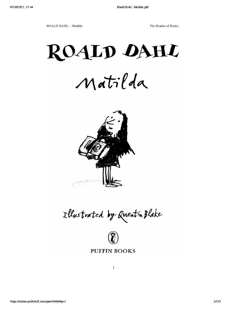 Roald Dahl - Matilda | PDF | English Language Literature | Crime Books