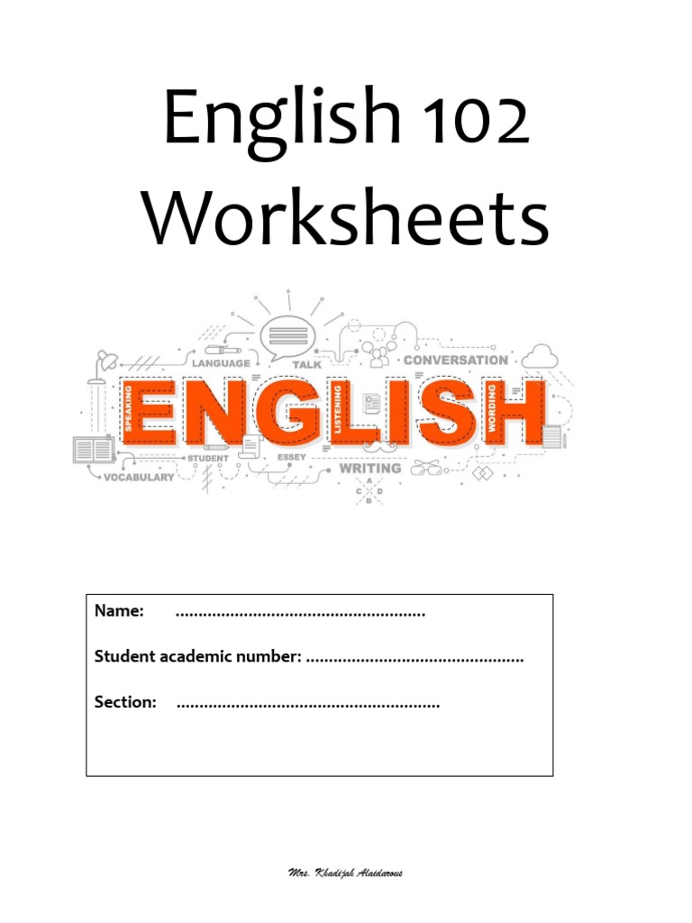 English 102 Tri Semester Worksheets Updated | PDF | Schools ...