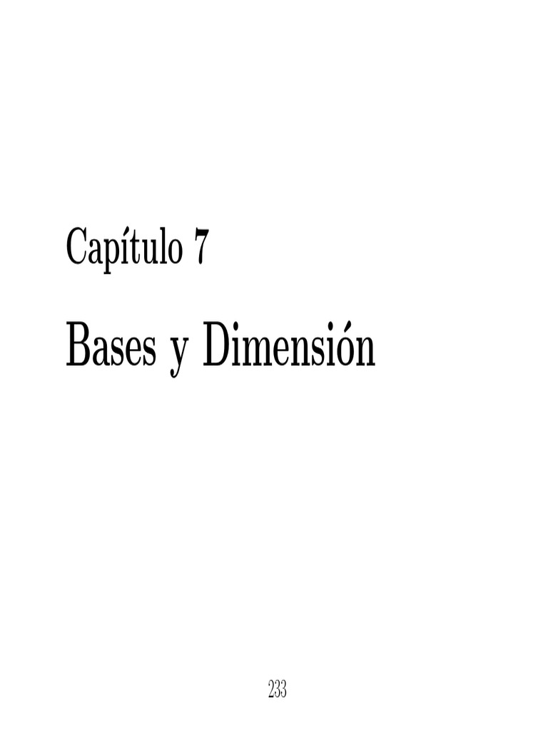 70 Bases y Dimension | PDF | Base (álgebra lineal) | Espacio vectorial
