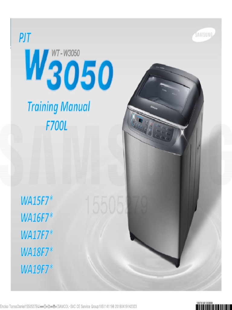 Manual Tecnico Lav. Samsung WM 3050-2 Wa18f7l2u | PDF | voltaje ...