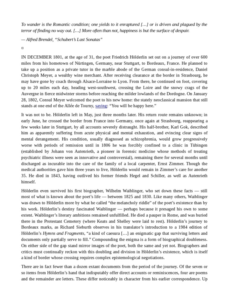 Robert S. Huddleston - Hölderlin's Errancy | PDF | Poetry