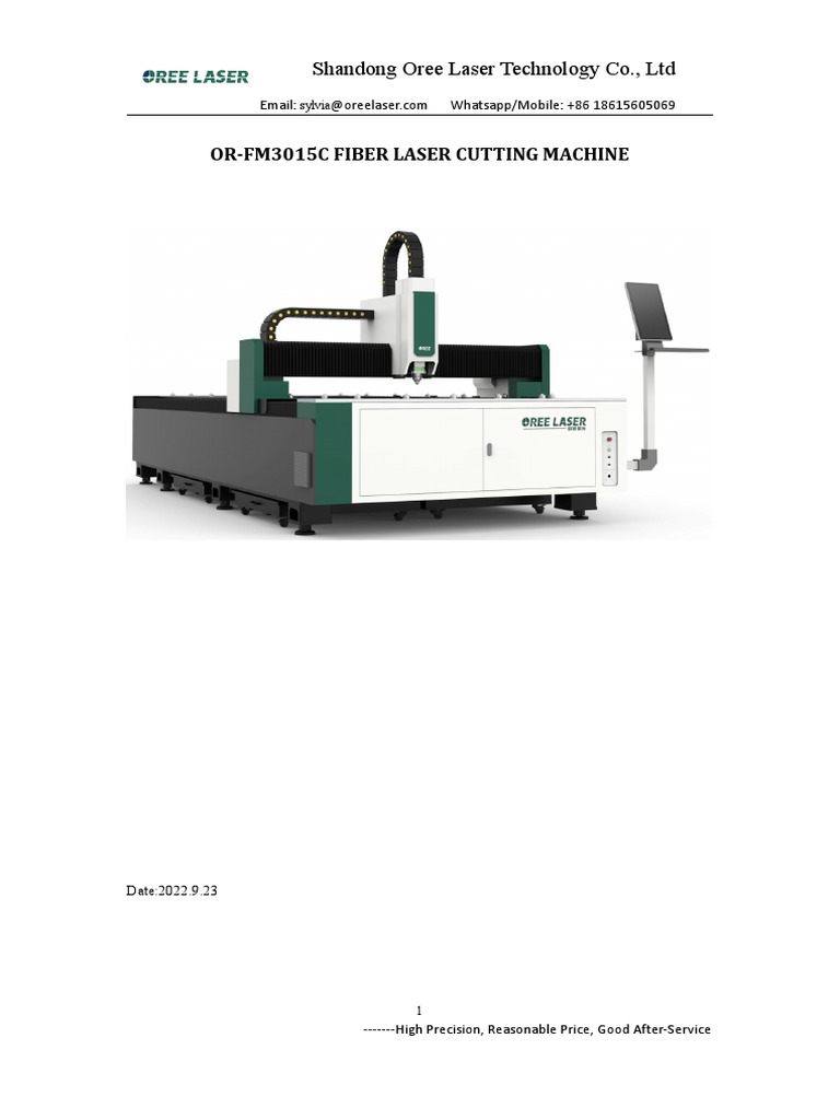 2022.9.23 FM3015C 1.5KW Fiber Laser Cutting Machine | PDF