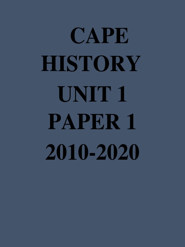 History U1 P1 2010-2020 | PDF | Slavery