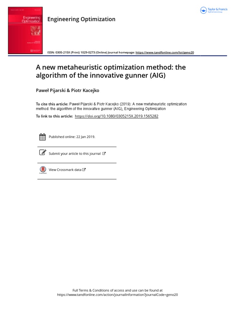 A New Metaheuristic Optimization Method The Algorithm of The Innovative ... A New Metaheuristic Optimization Method The Algorithm of The Innovative ...