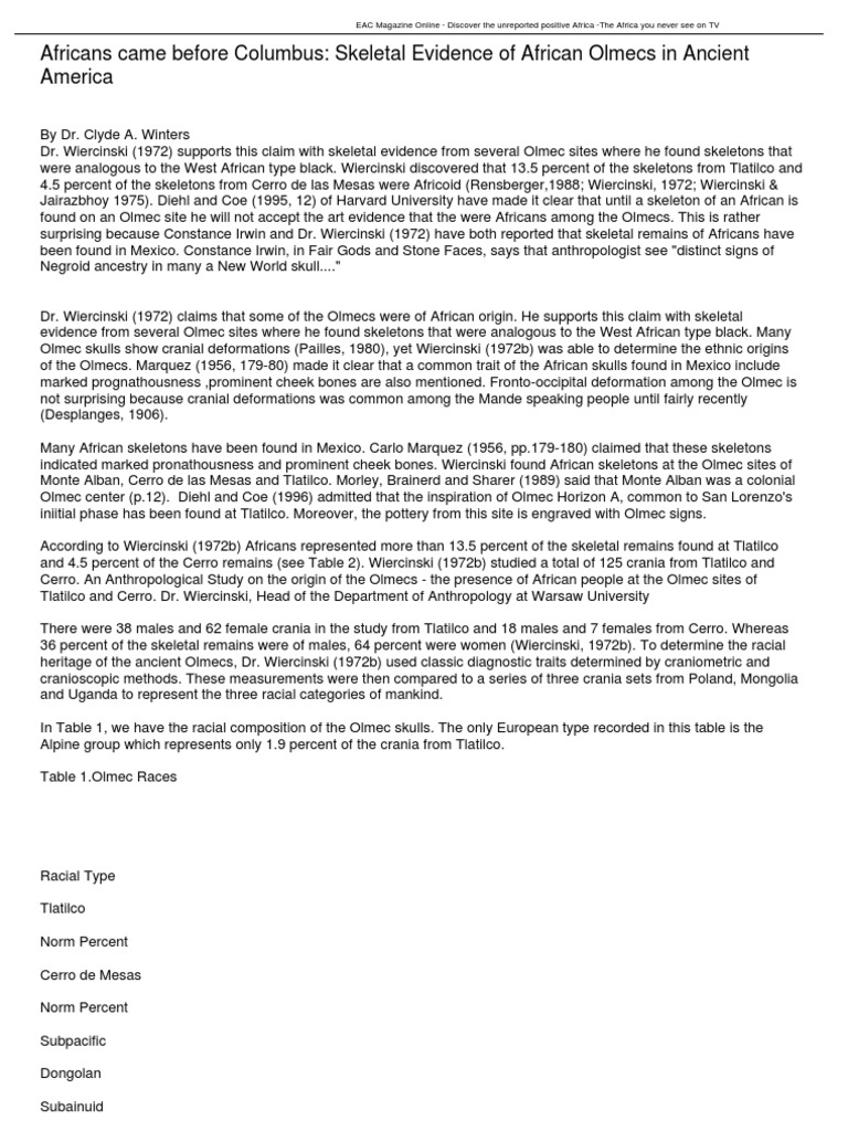 Olmec Ancestry Study (Small Article) | PDF | Indigenous Peoples Of The ...