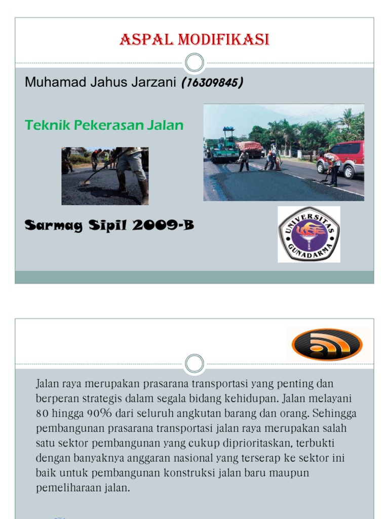 Jenis dan Aplikasi Aspal Modifikasi | PDF