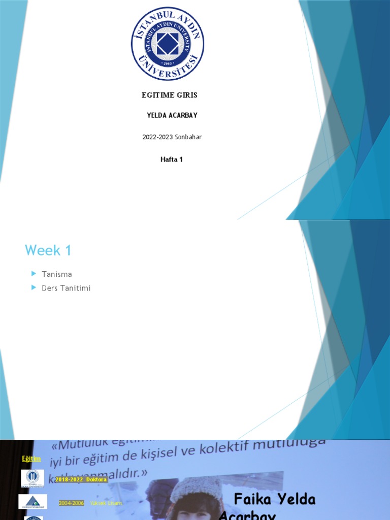 Hafta 1 Sunum | PDF