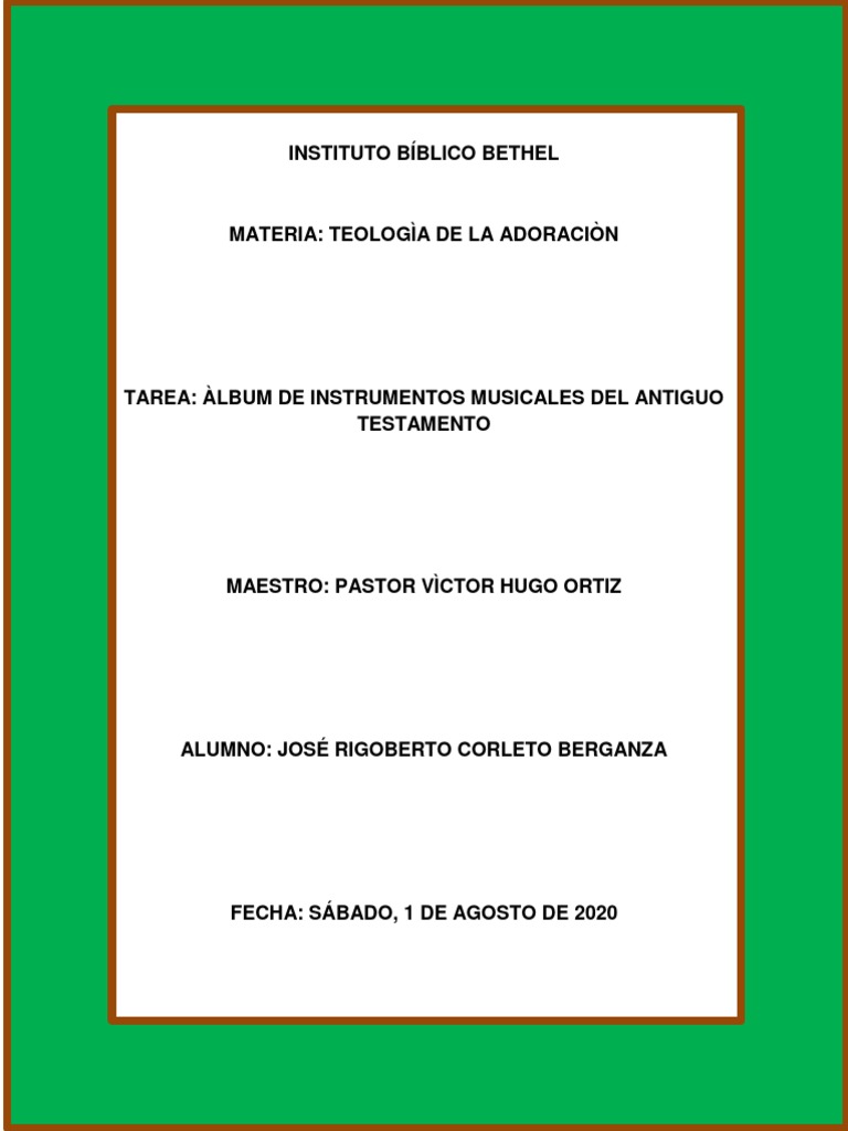 Album de Instrumentos Musicales Del Antiguo Testamento | PDF | Libros ...