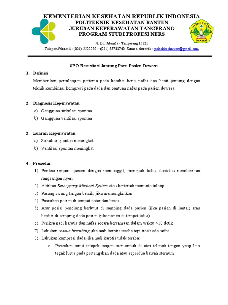 Resusitasi Jantung Paru Dewasa | PDF