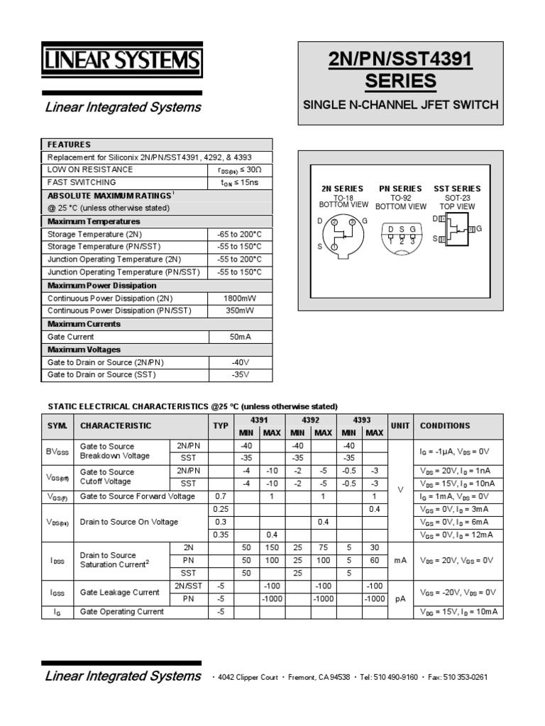 2N4393 | Field Effect Transistor | Semiconductor Devices