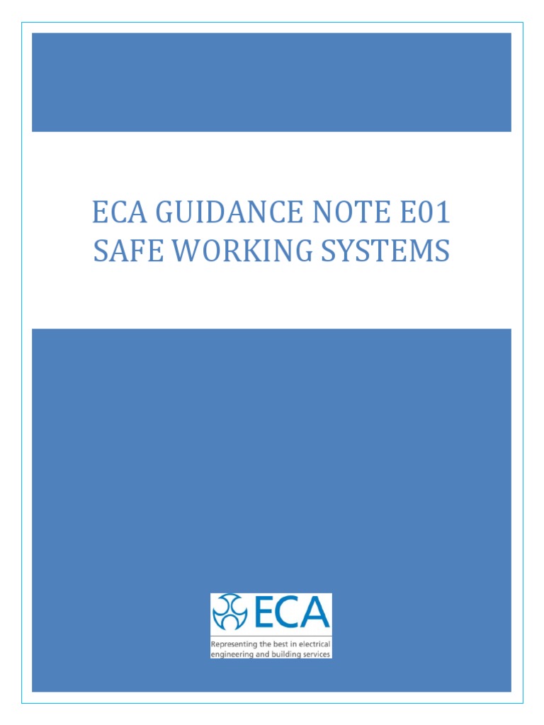 ECA Safety Guidance Note E01 Safe Working Systems REV 2 May 2018 | PDF ...