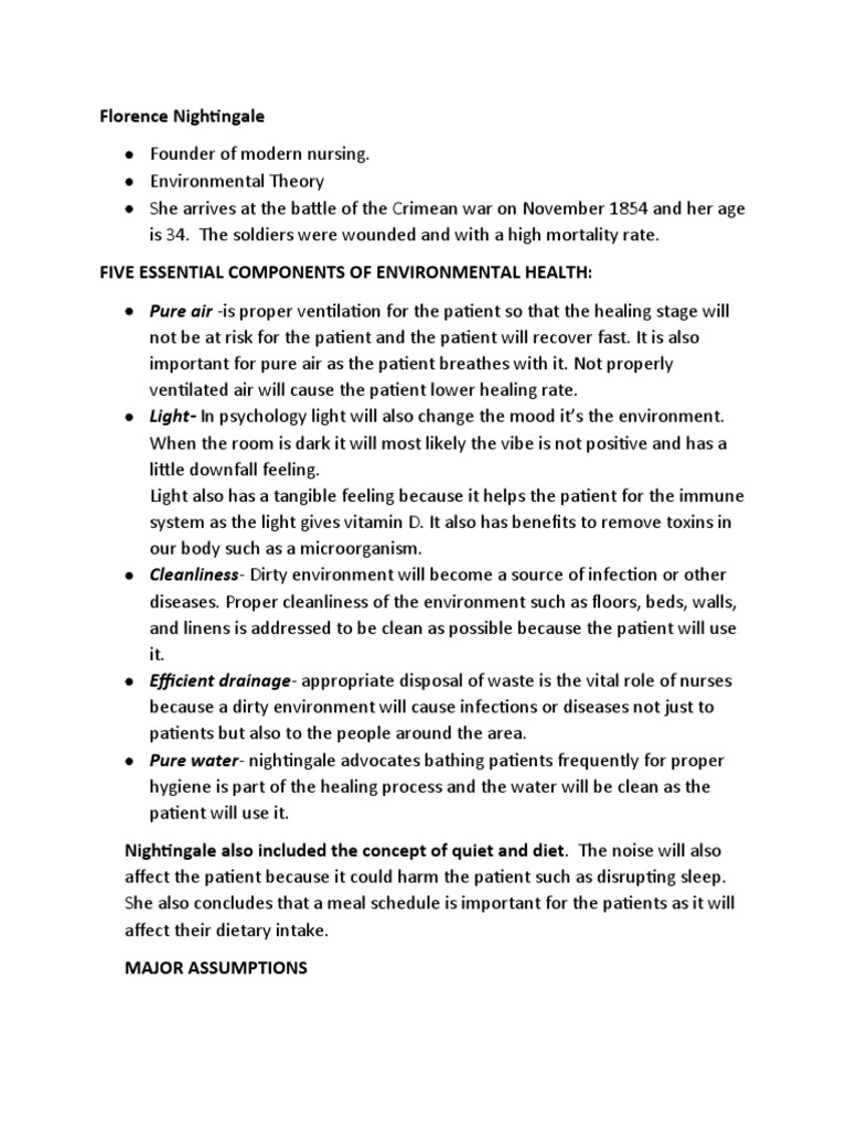 Florence Nightingale Summary | PDF | Nursing | Florence Nightingale