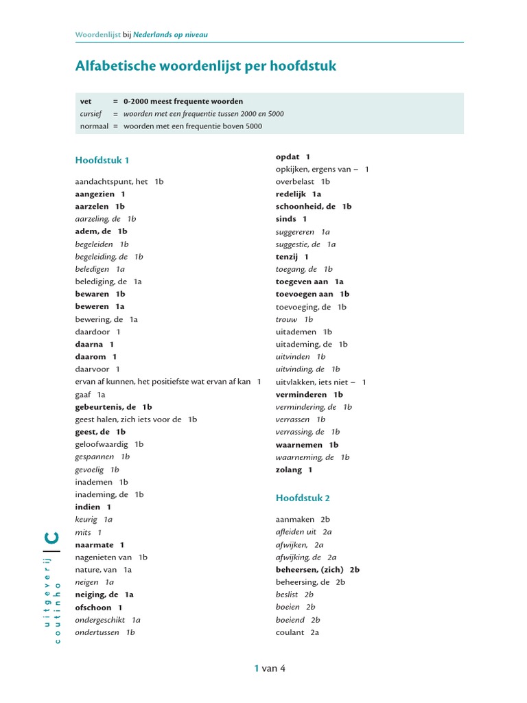 Woordenlijst Per Hoofdstuk P1 Pdf