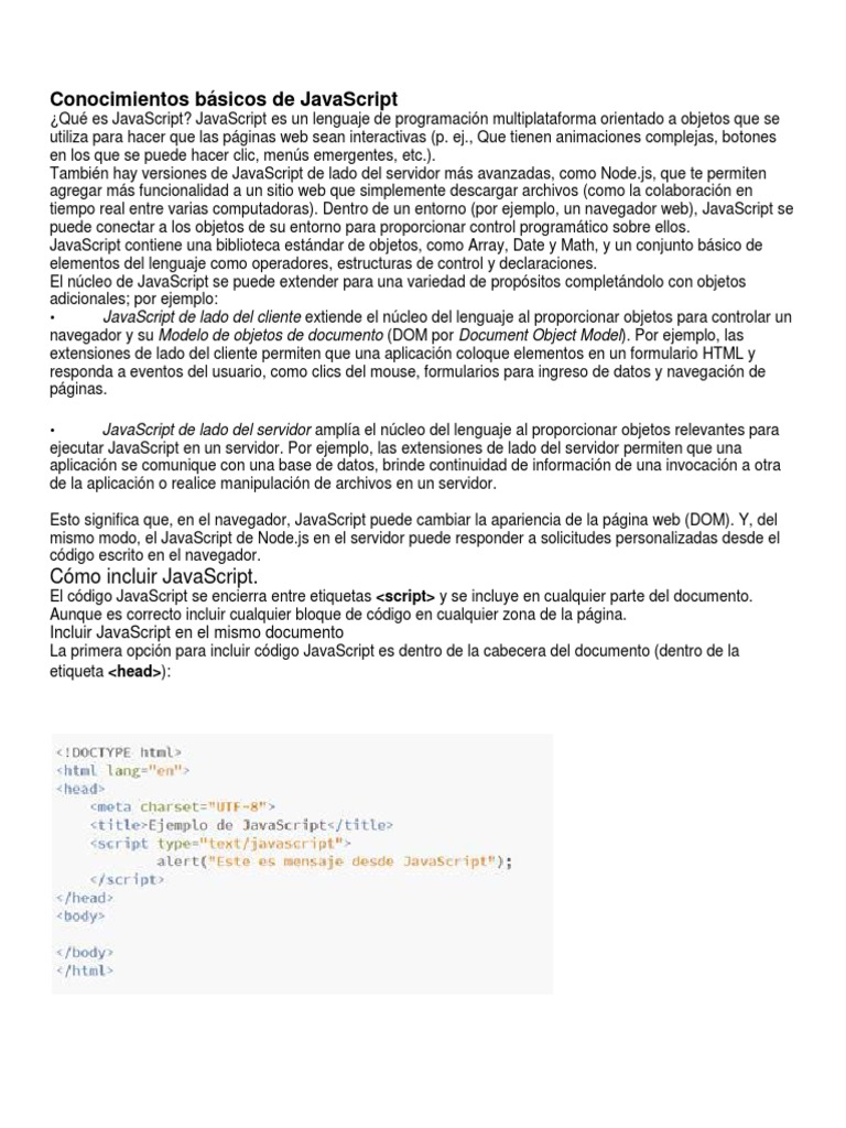 LECTURA JavaScript | PDF | Script Java | Modelo de objeto de documento
