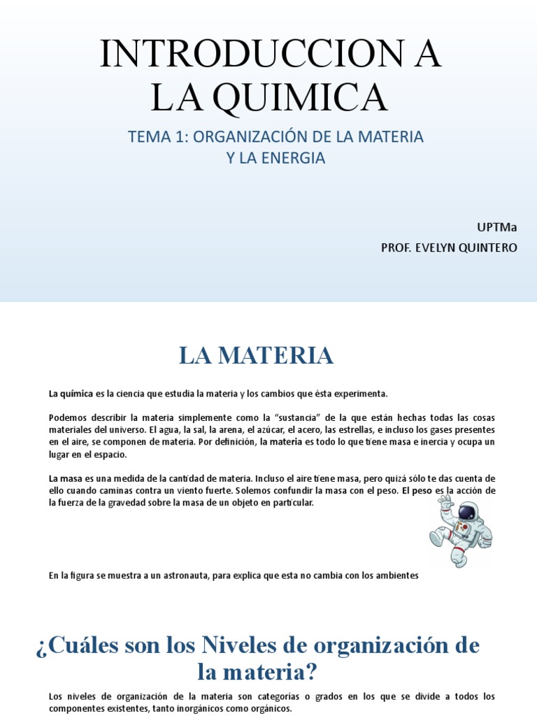 Introduccion A La Quimica Tema 1 Sa | PDF | Importar | Agua