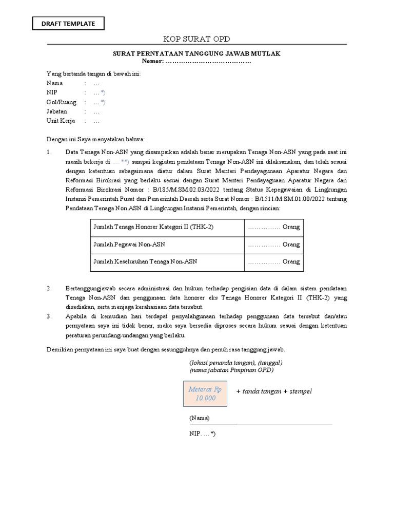 Format SPTJM Opd | PDF