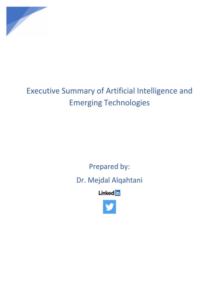 Executive Summary Of Ai And Et Pdf Matrix Mathematics Bias Of