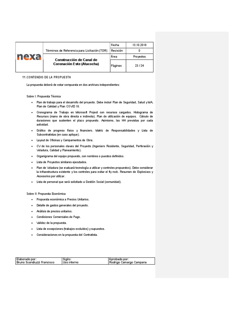 Contenido de Propuesta - Nexa | PDF | Economias