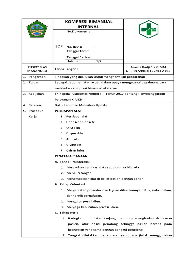 Prosedur Kompresi Bimanual Internal | PDF | Science & Mathematics