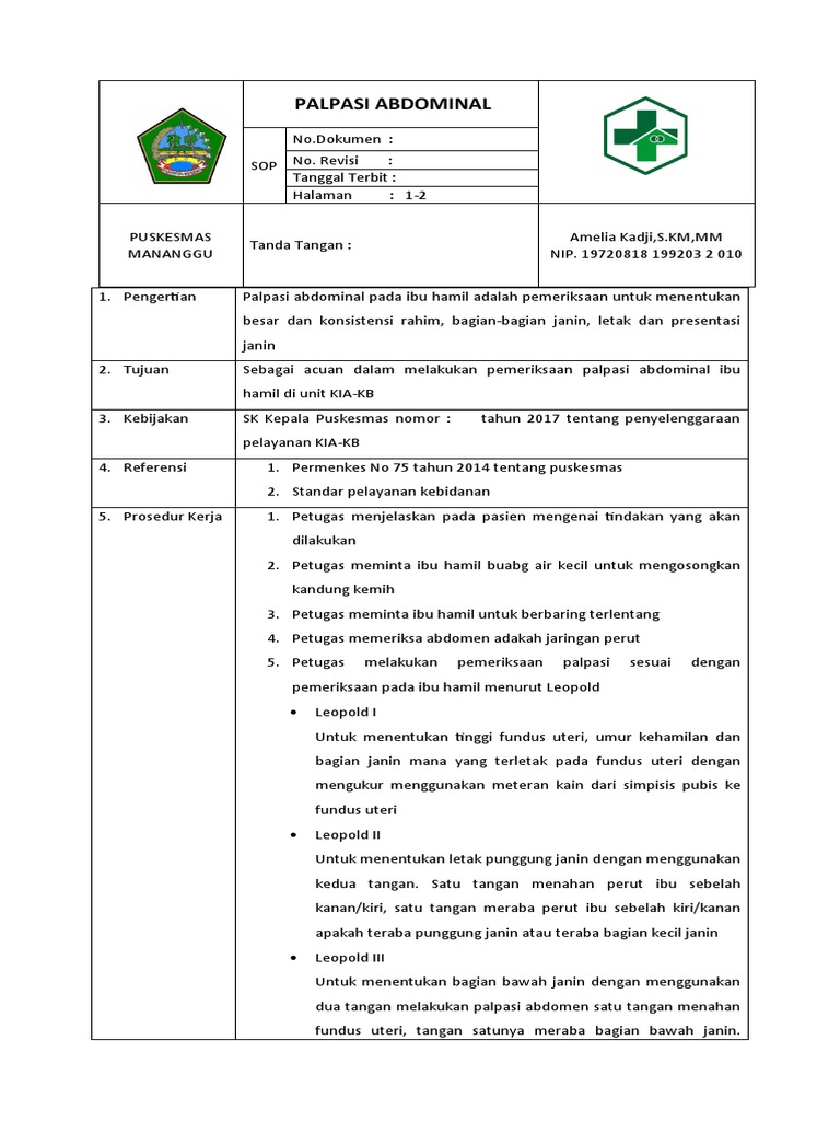 Sop Palpasi Abdominal | PDF