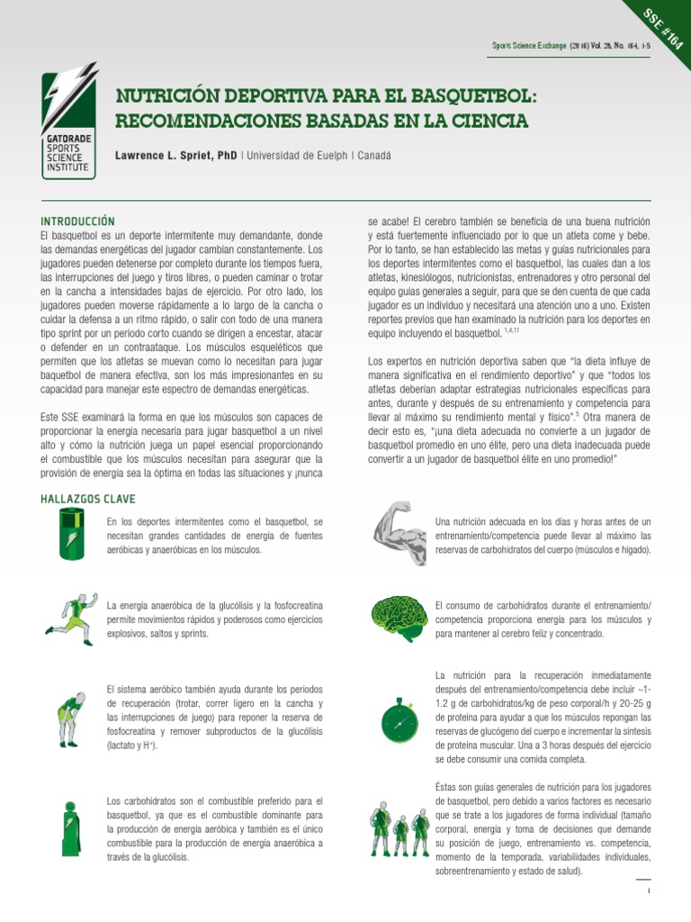 164_nutricioÌ_n_deportiva_para_el_basquetbol | PDF | Ejercicio aerobico | Glucógeno