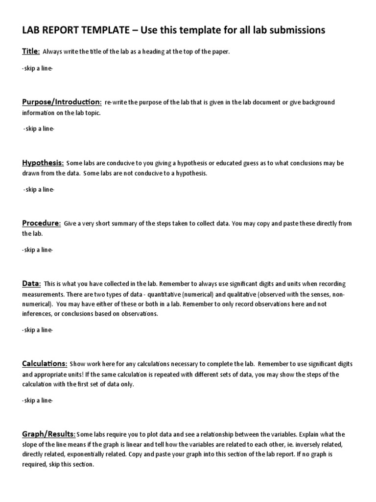 Lab Report Template | PDF