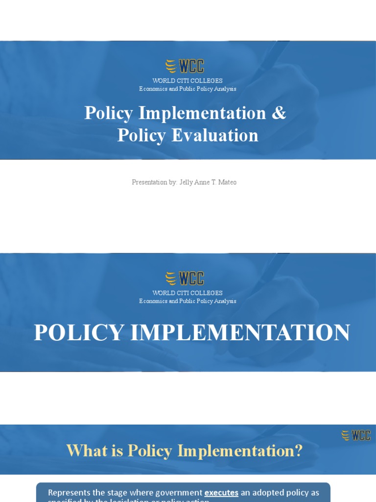Mateo, Jelly Anne-Policy Implementation & Evaluation | PDF | Policy | Policy Analysis