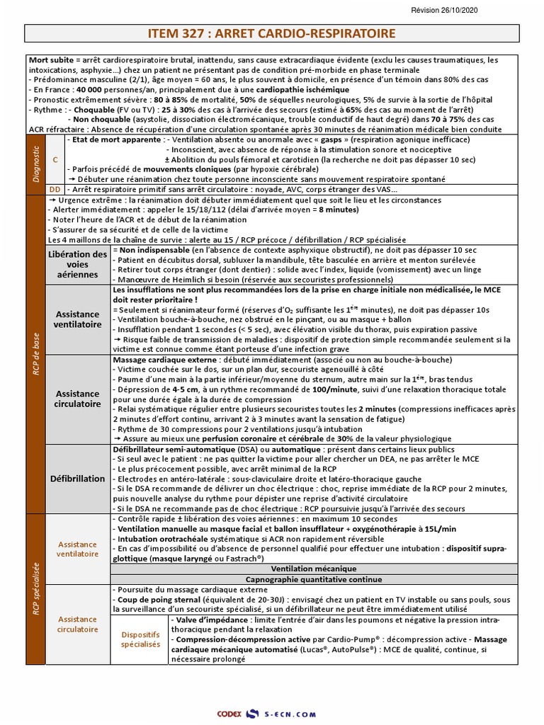Item 327 - Acr - V5 | PDF | Réanimation cardio-pulmonaire | Arrêt cardiaque