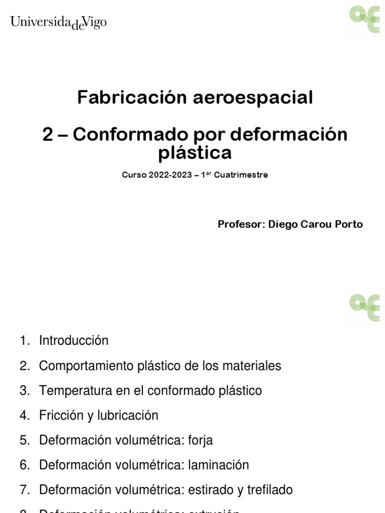 T2. Conformado Por Deformación Plástica | Descargar gratis PDF | Forjar | Laminado (metalmecánica)