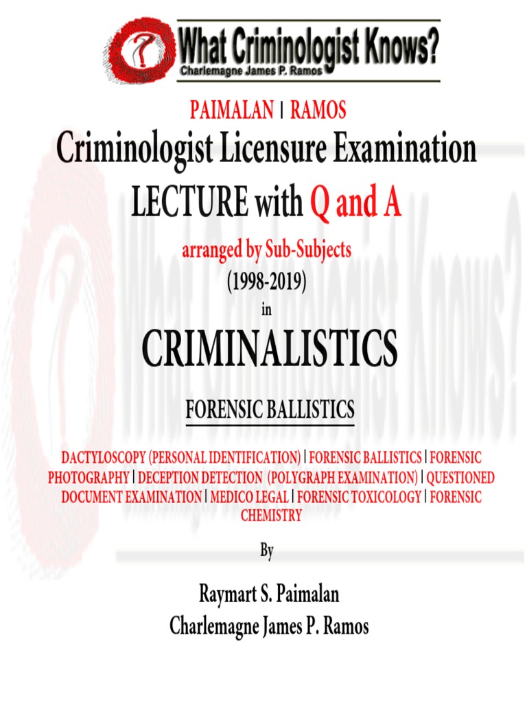 Lecture and Q and A Series in Forensic Ballistics | PDF | Cartridge ...