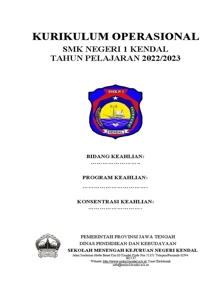 MASTER DRAFT KOSP SMK Negeri 1 KENDAL 2022-2023 | PDF