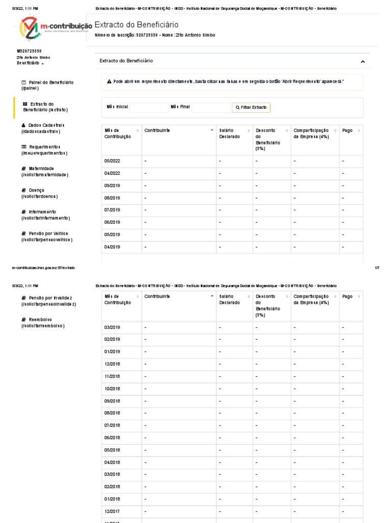 M-CONTRIBUIÇÃO - INSS - Instituto Nacional de Segurança Social de ...