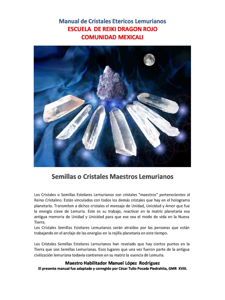 Cristales Etericos Lemurianos: Guía | PDF | Reiki | Amor