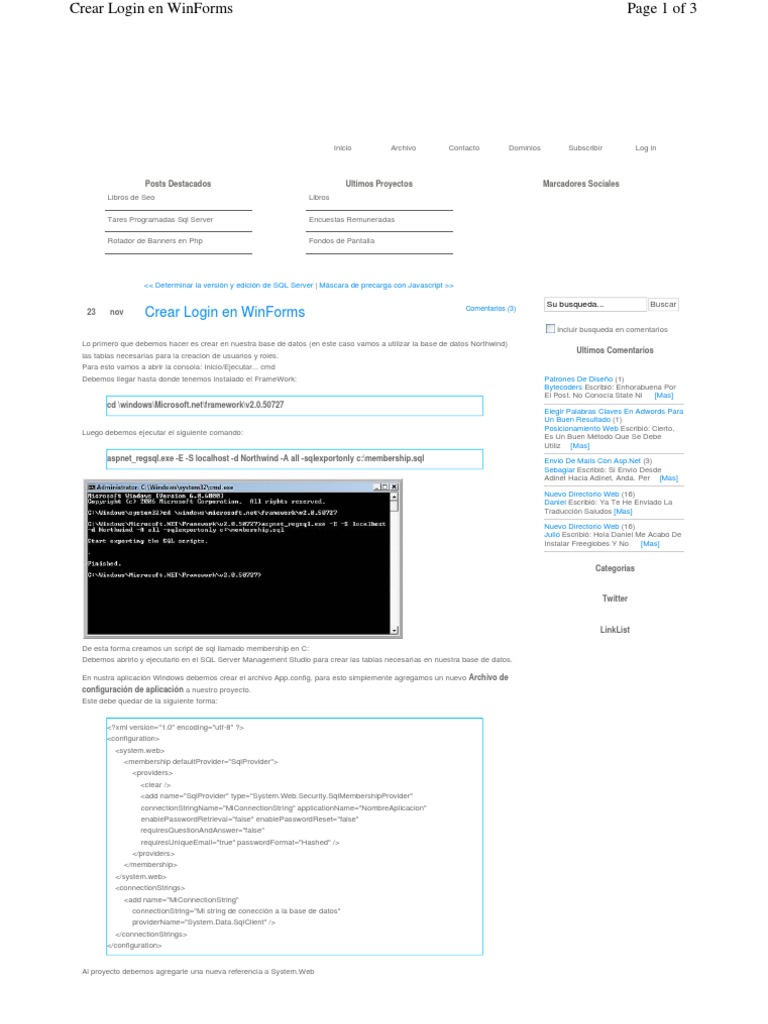 Crear Login en WinForms | PDF | Servidor SQL de Microsoft | Red mundial