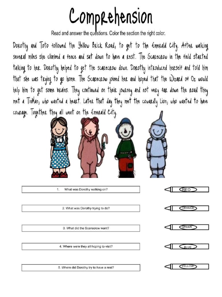 The Wizard of Oz, Comprehension | PDF