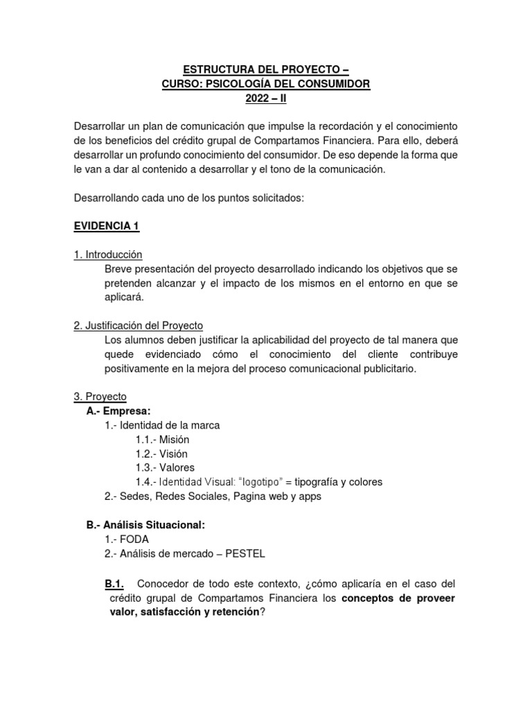 Estructura Del Proyecto E1 | PDF | Publicidad | Comunicación