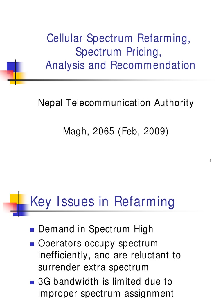 Cellular Spectrum Allocation and Pricing Final Draft Nepal | PDF | Spectral Density | Gsm
